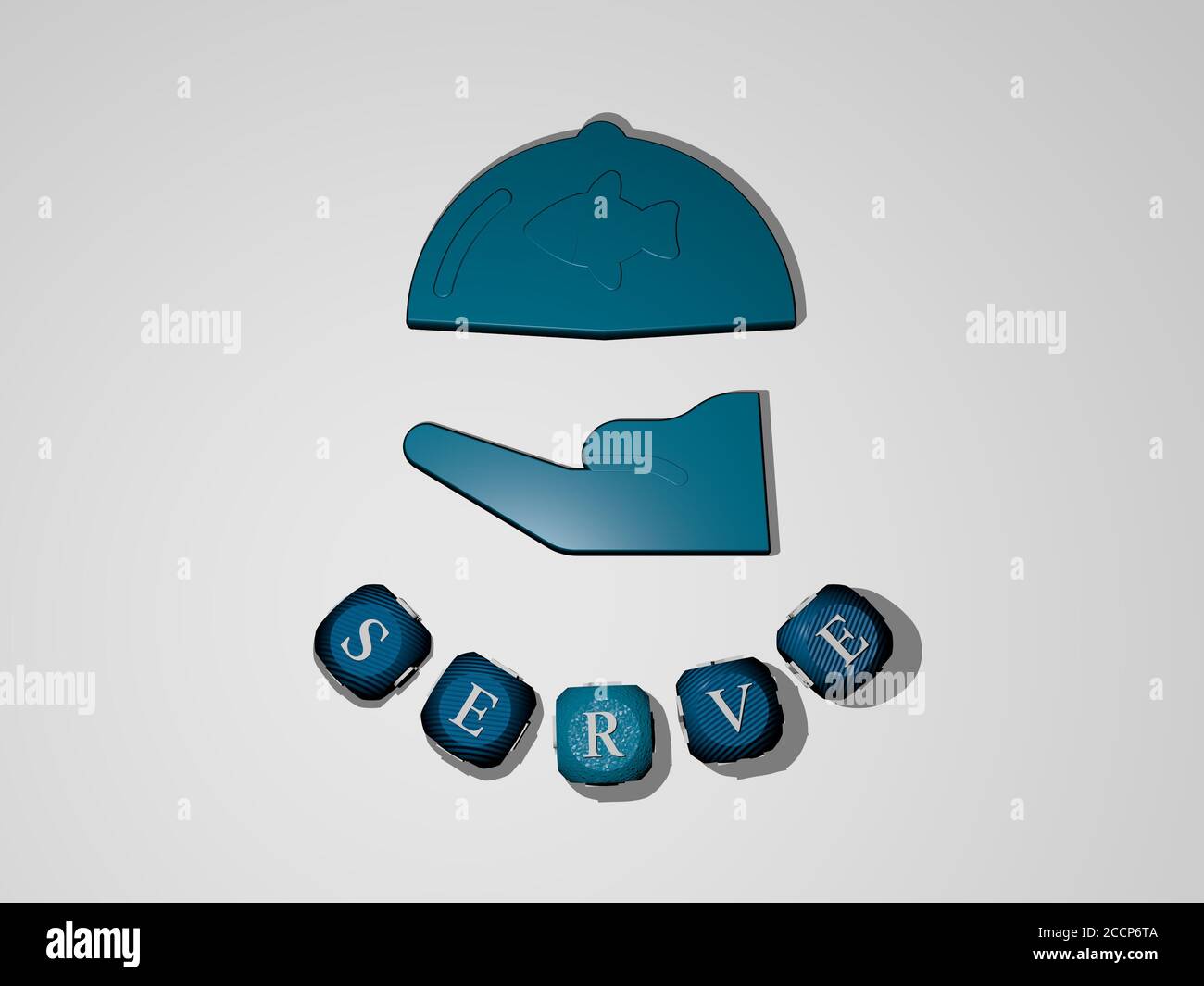 SERVE text around the 3D icon, 3D illustration Stock Photo - Alamy