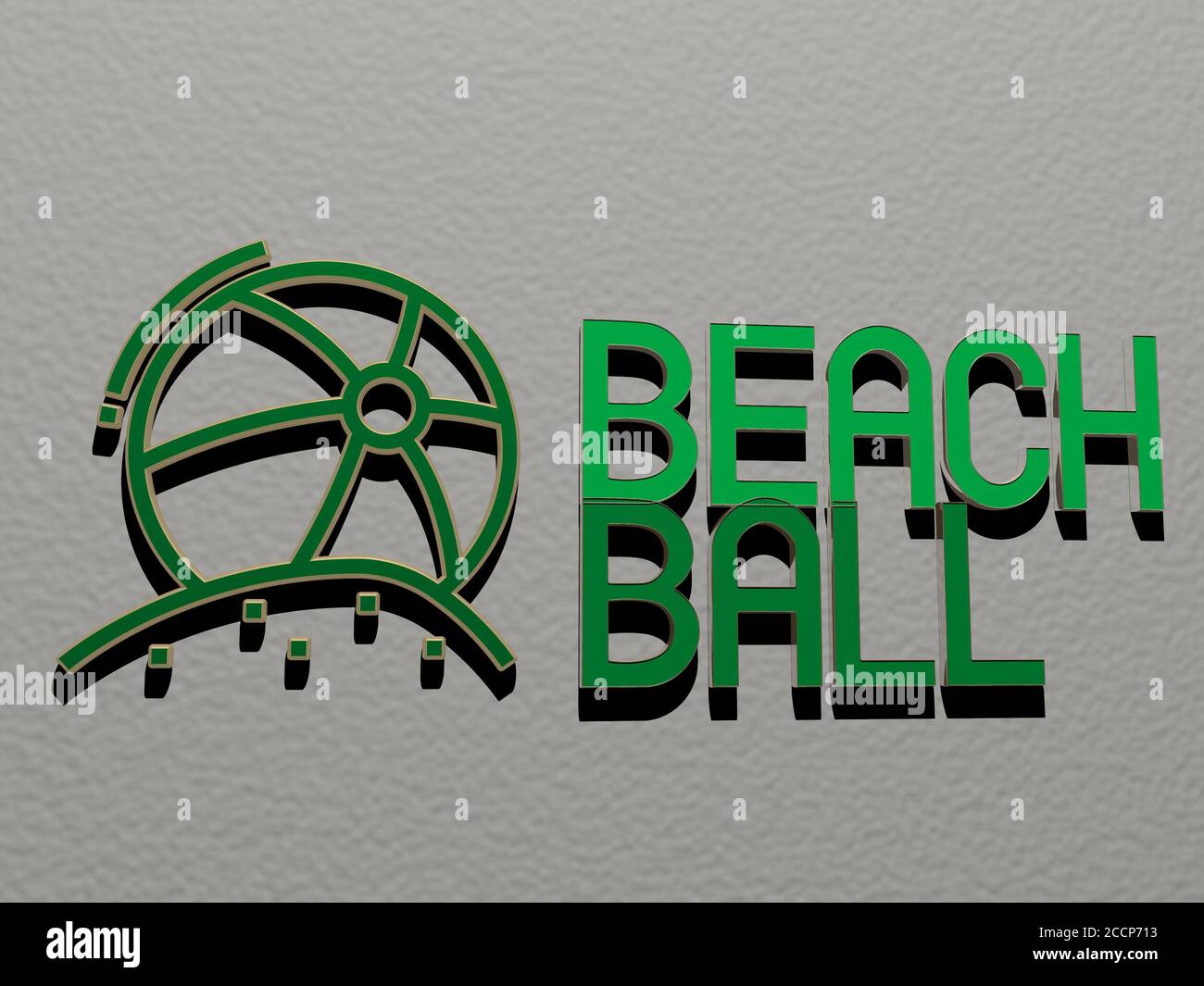 beach ball icon and text on the wall, 3D illustration Stock Photo - Alamy