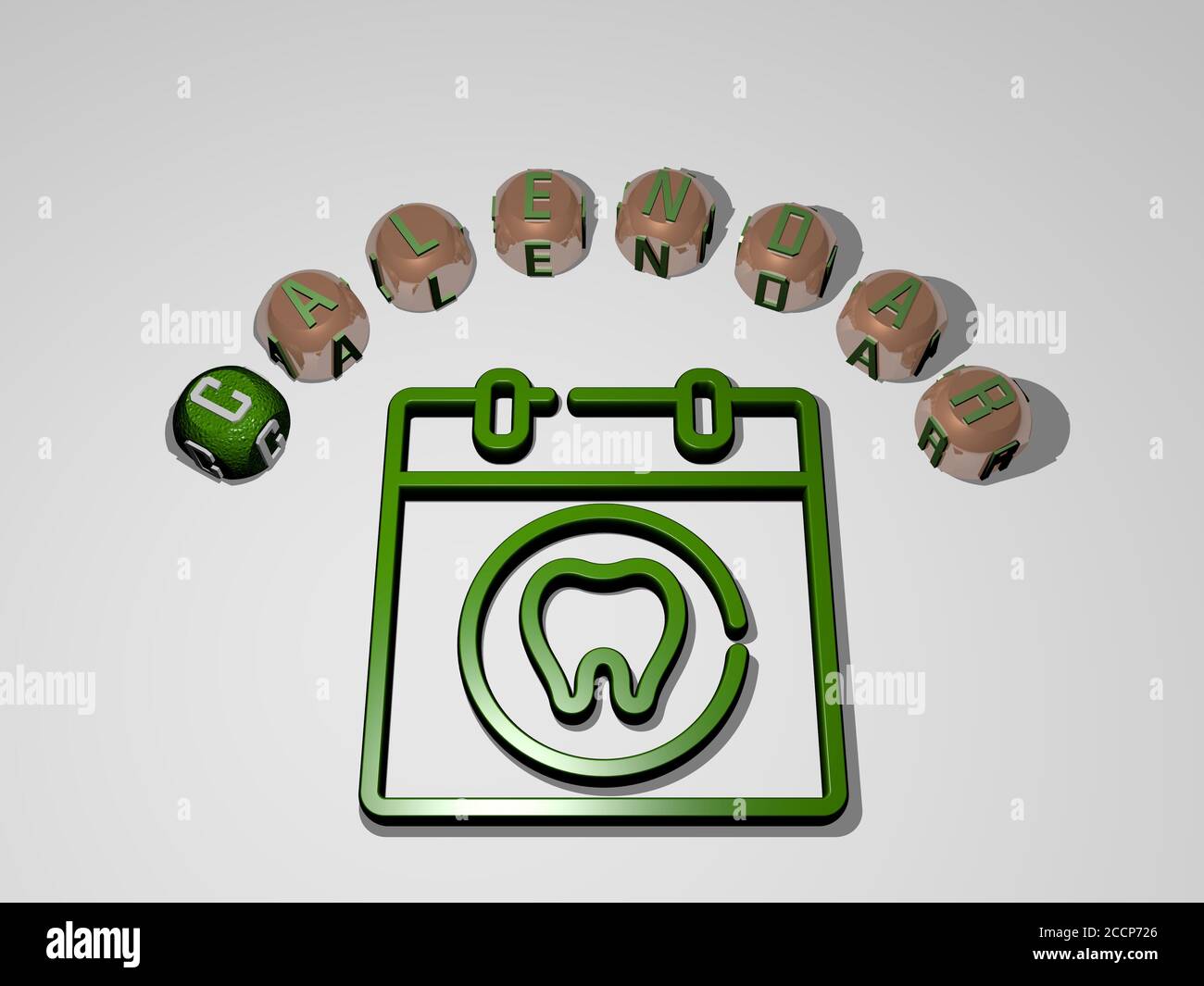 CALENDAR 3D icon surrounded by the text of cubic letters, 3D ...