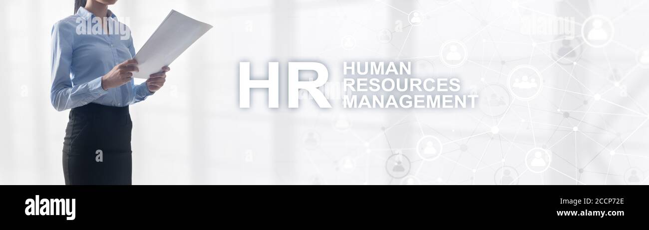 Human resource management. Horizontal mixed media background Stock ...