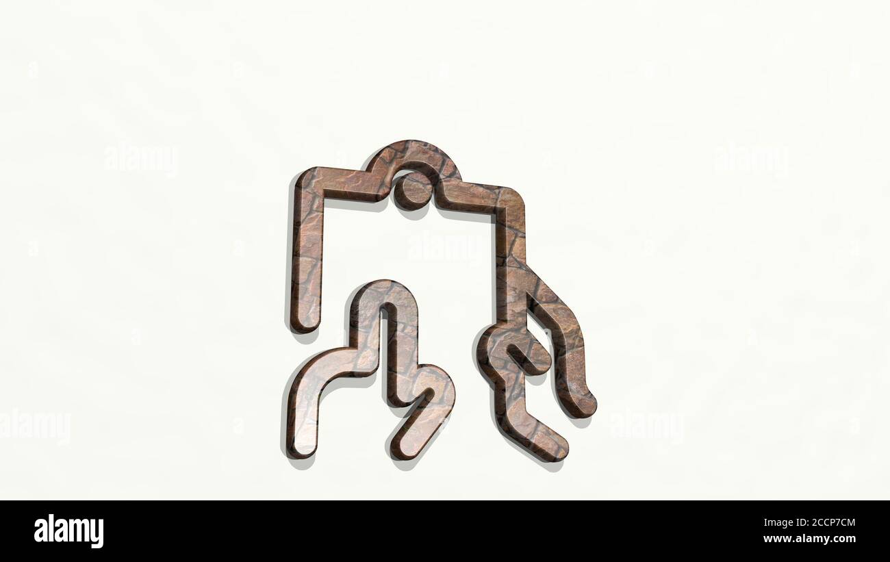 TASK FINGER SHOW 3D icon on the wall, 3D illustration Stock Photo - Alamy