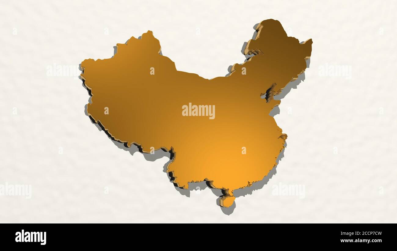 MAP OF CHINA 3D drawing icon, 3D illustration Stock Photo - Alamy