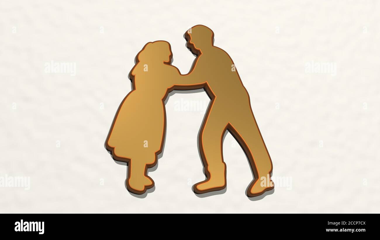 dancers 3D drawing icon, 3D illustration Stock Photo - Alamy
