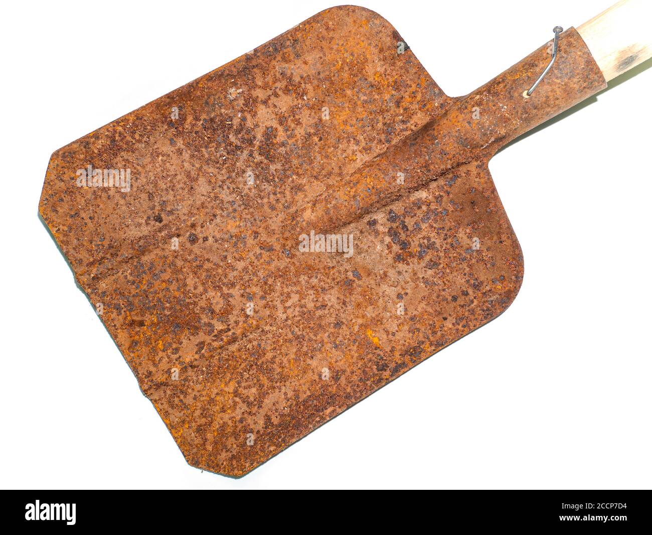 Old iron shovel for digging on a white background Stock Photo - Alamy