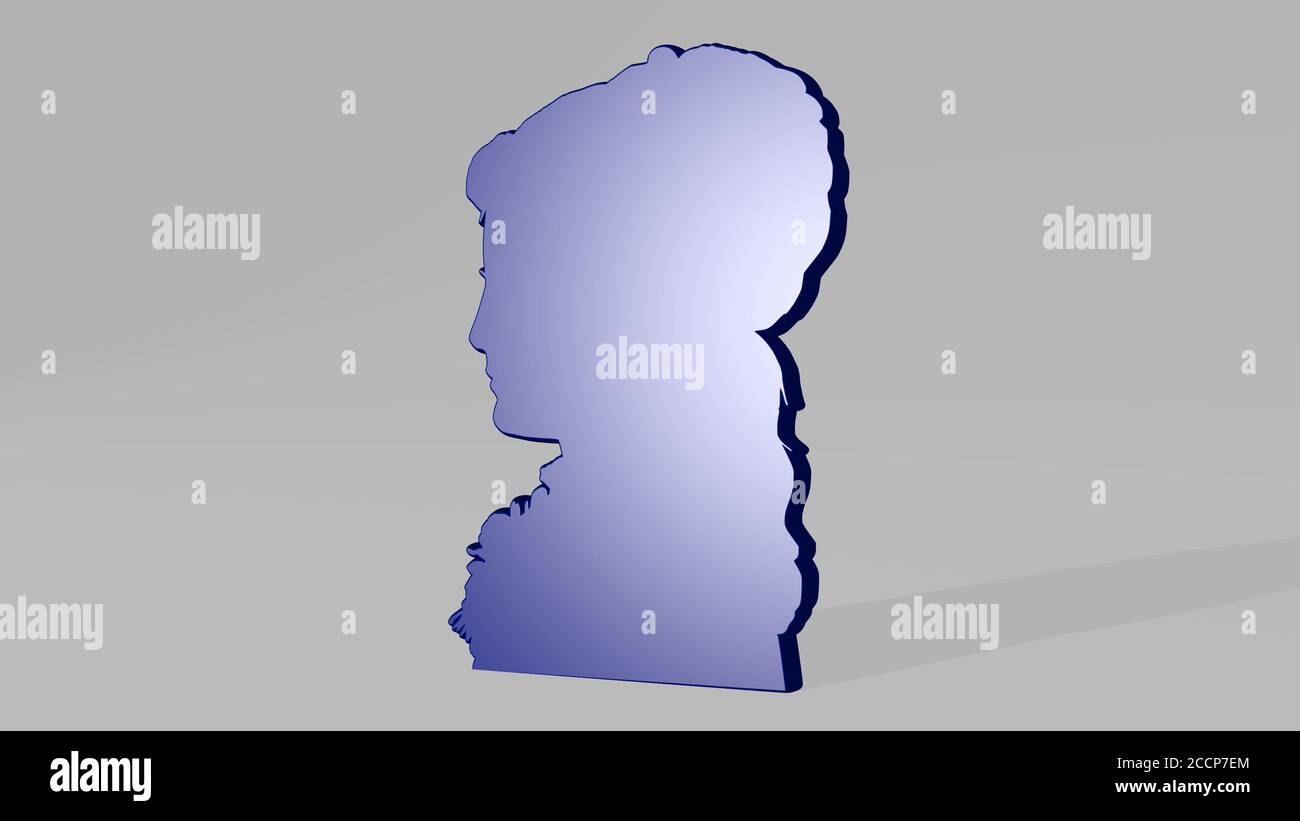 WOMAN 3D icon casting shadow, 3D illustration Stock Photo - Alamy