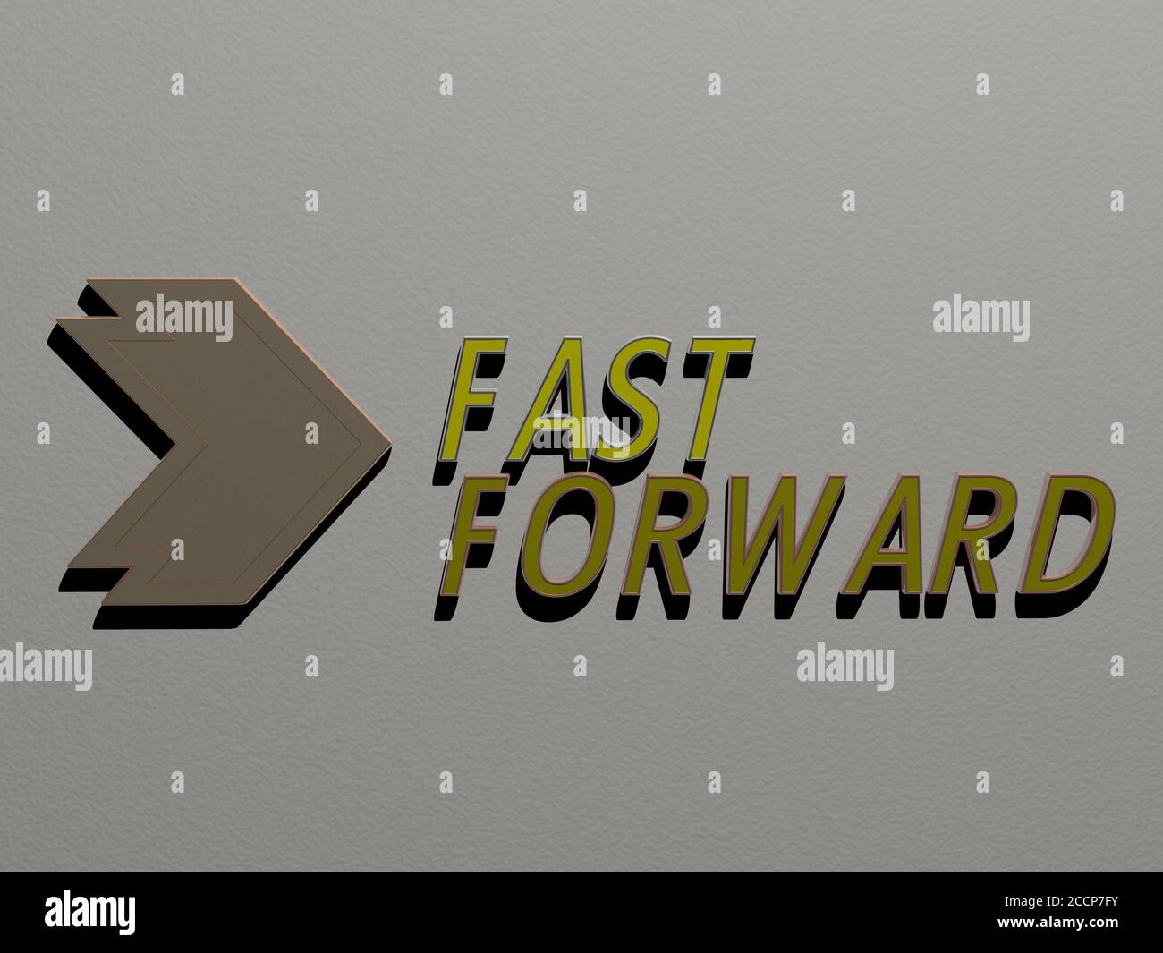 FAST FORWARD icon and text on the wall, 3D illustration Stock Photo - Alamy