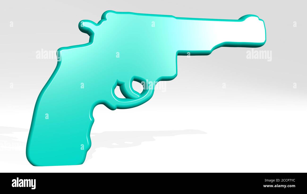 hand gun 3D icon casting shadow, 3D illustration Stock Photo - Alamy