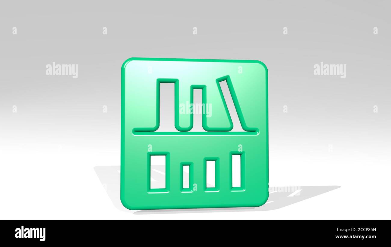 BOOK LIBRARY 3D icon casting shadow, 3D illustration Stock Photo - Alamy