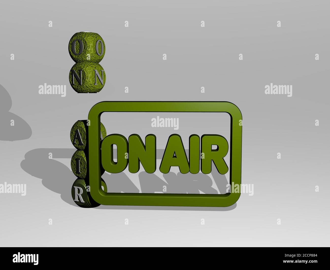 on air 3D icon and dice letter text, 3D illustration Stock Photo - Alamy