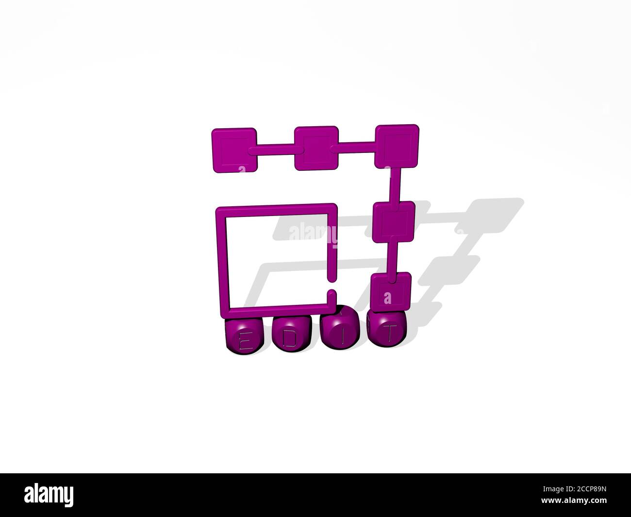 edit 3D icon over cubic letters, 3D illustration Stock Photo - Alamy