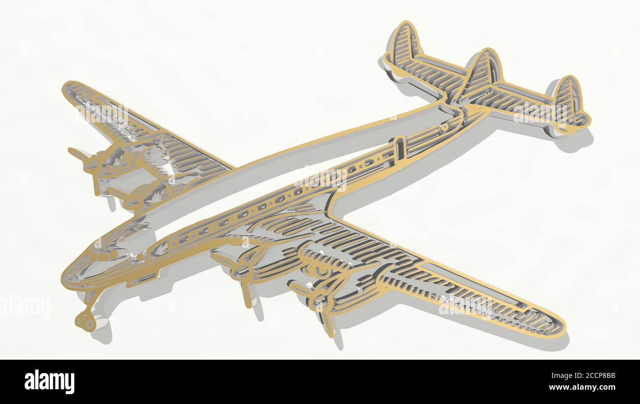 aeroplane 3D drawing icon, 3D illustration Stock Photo - Alamy