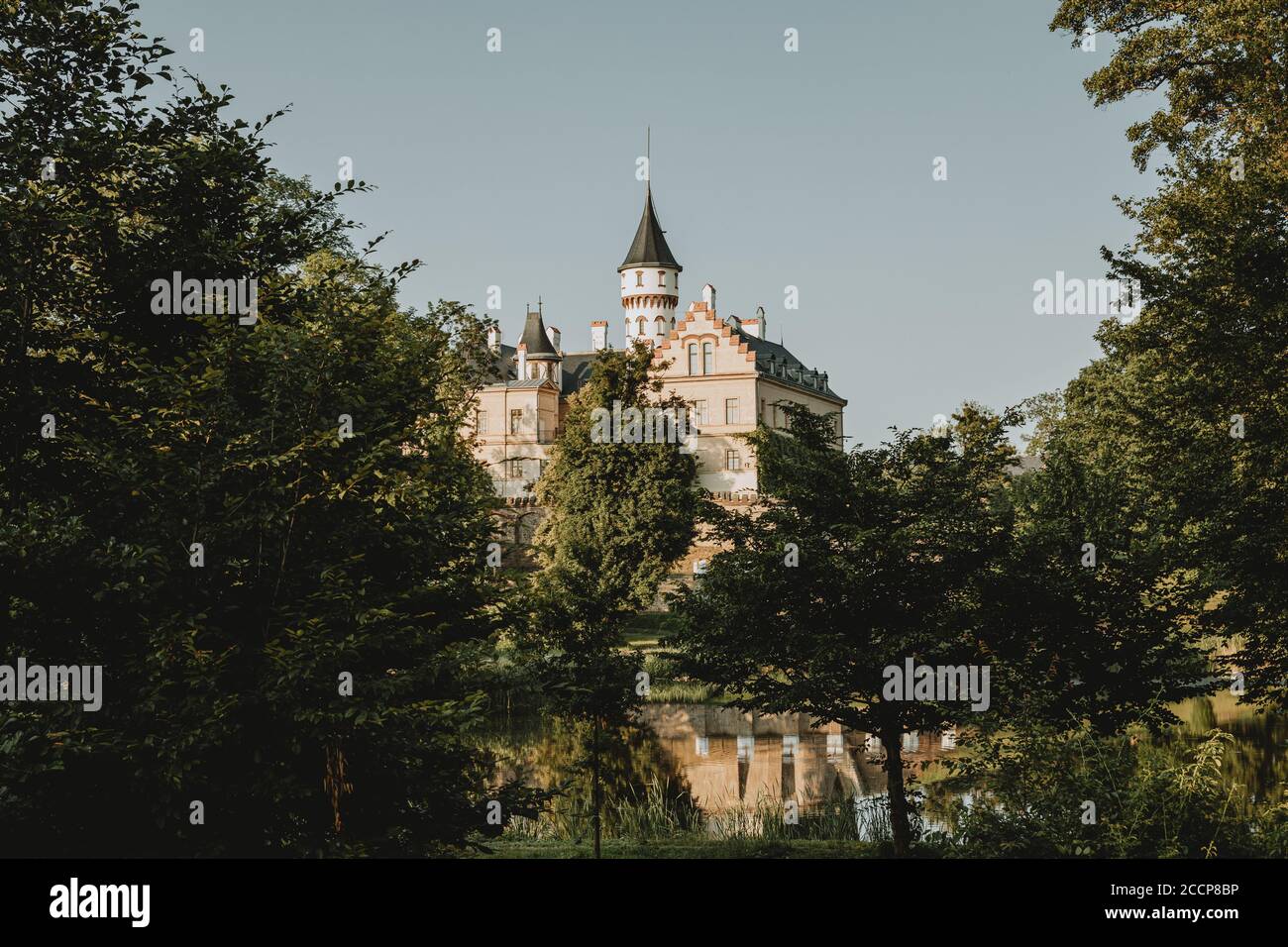 The view of the Radun castle in empire style, known landmark in Radun ...