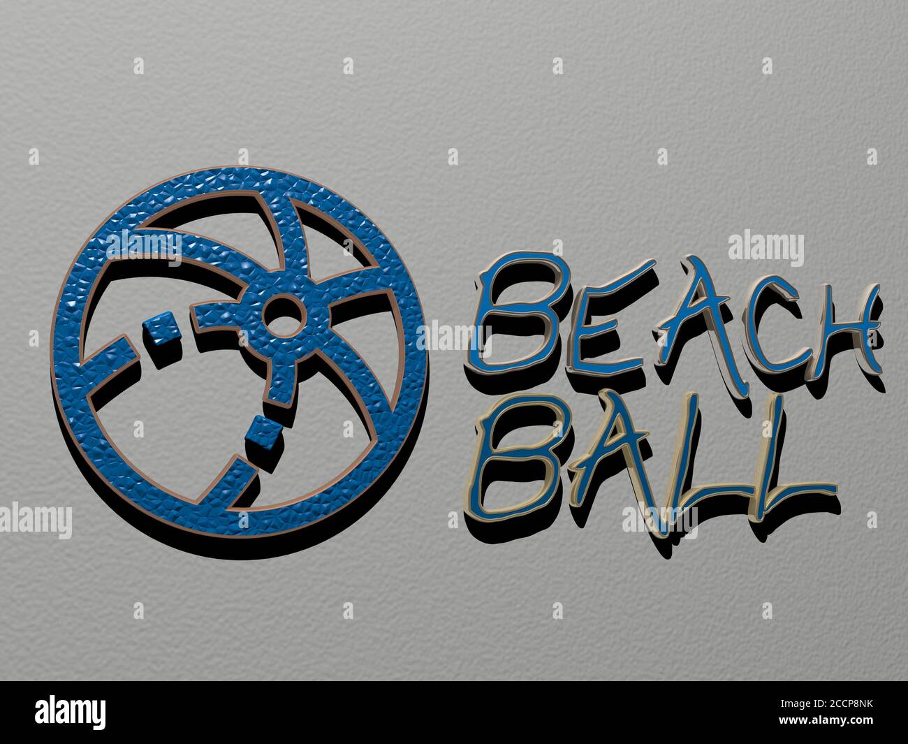 BEACH BALL icon and text on the wall, 3D illustration Stock Photo - Alamy