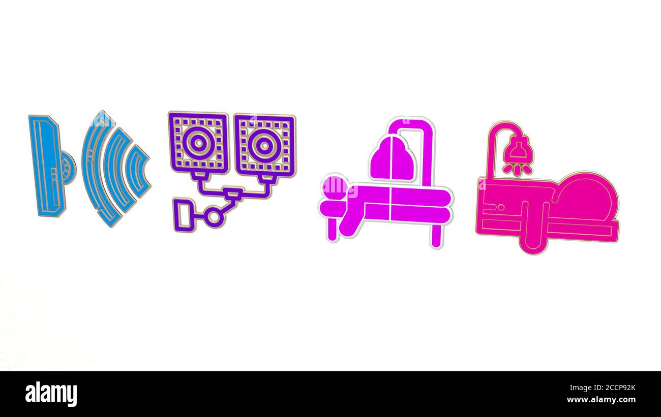 INFRARED 4 icons set, 3D illustration Stock Photo - Alamy