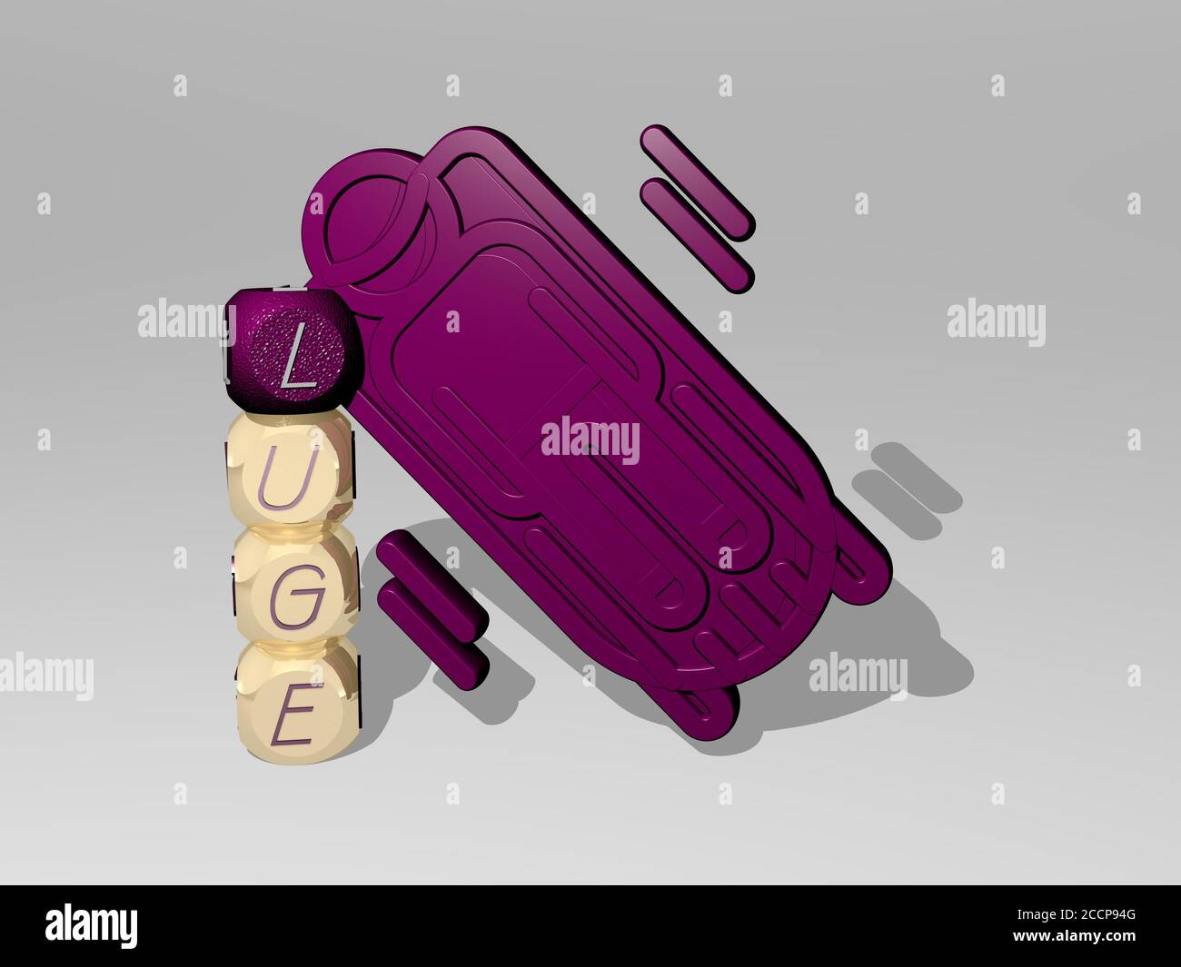 3D illustration of LUGE graphics and text around the icon made by ...