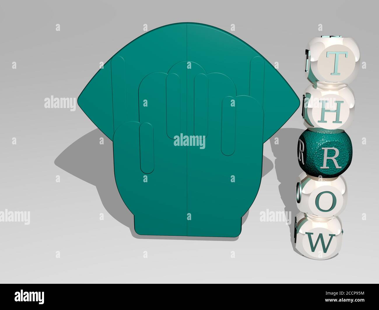 throw 3D icon beside the vertical text of individual letters, 3D ...