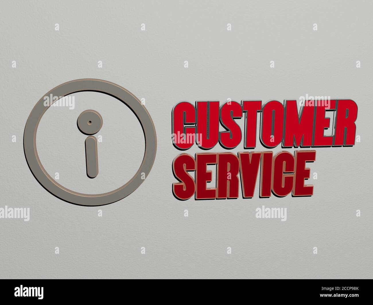 CUSTOMER SERVICE icon and text on the wall, 3D illustration Stock Photo ...