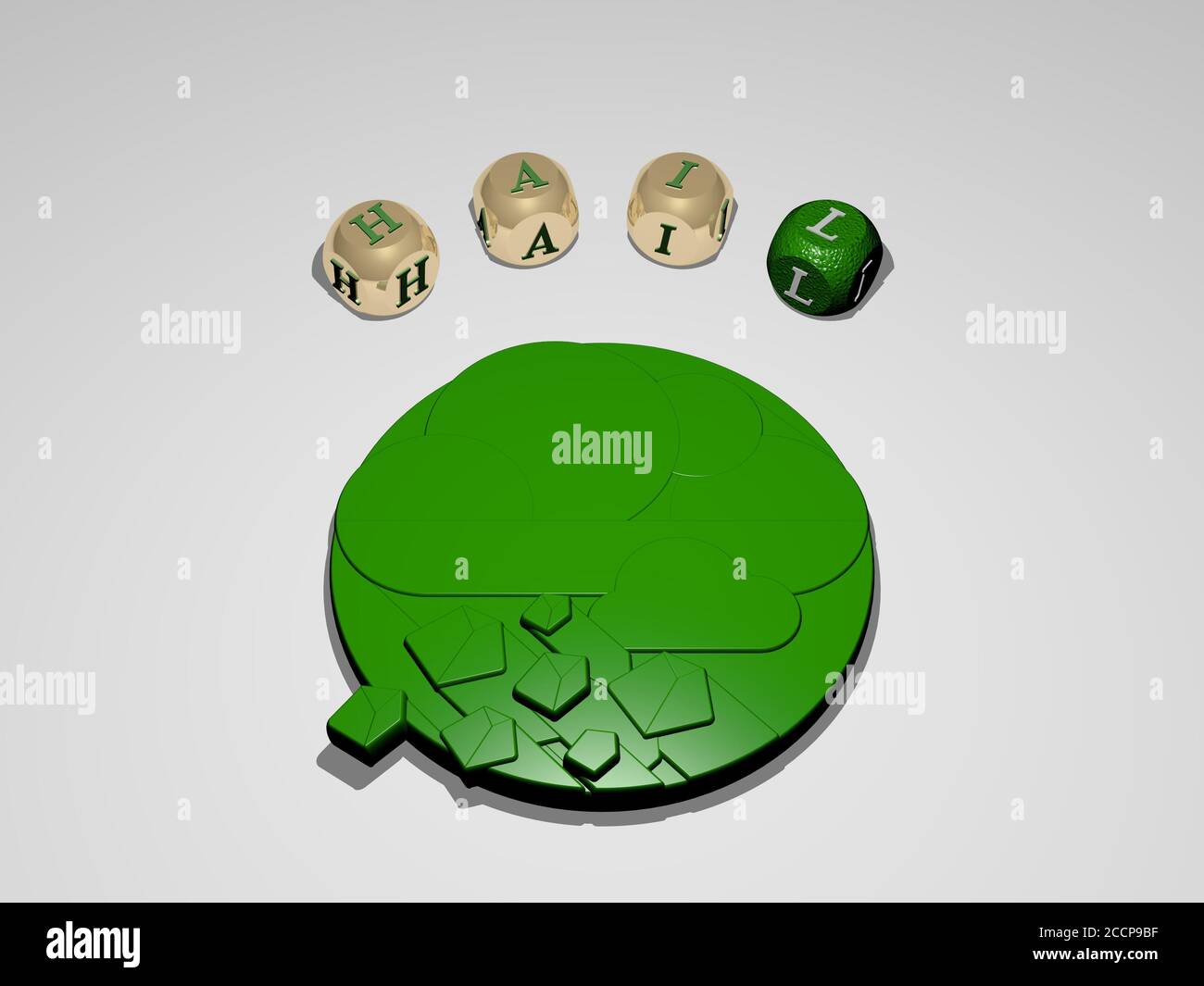 HAIL circular text of separate letters around the 3D icon, 3D ...