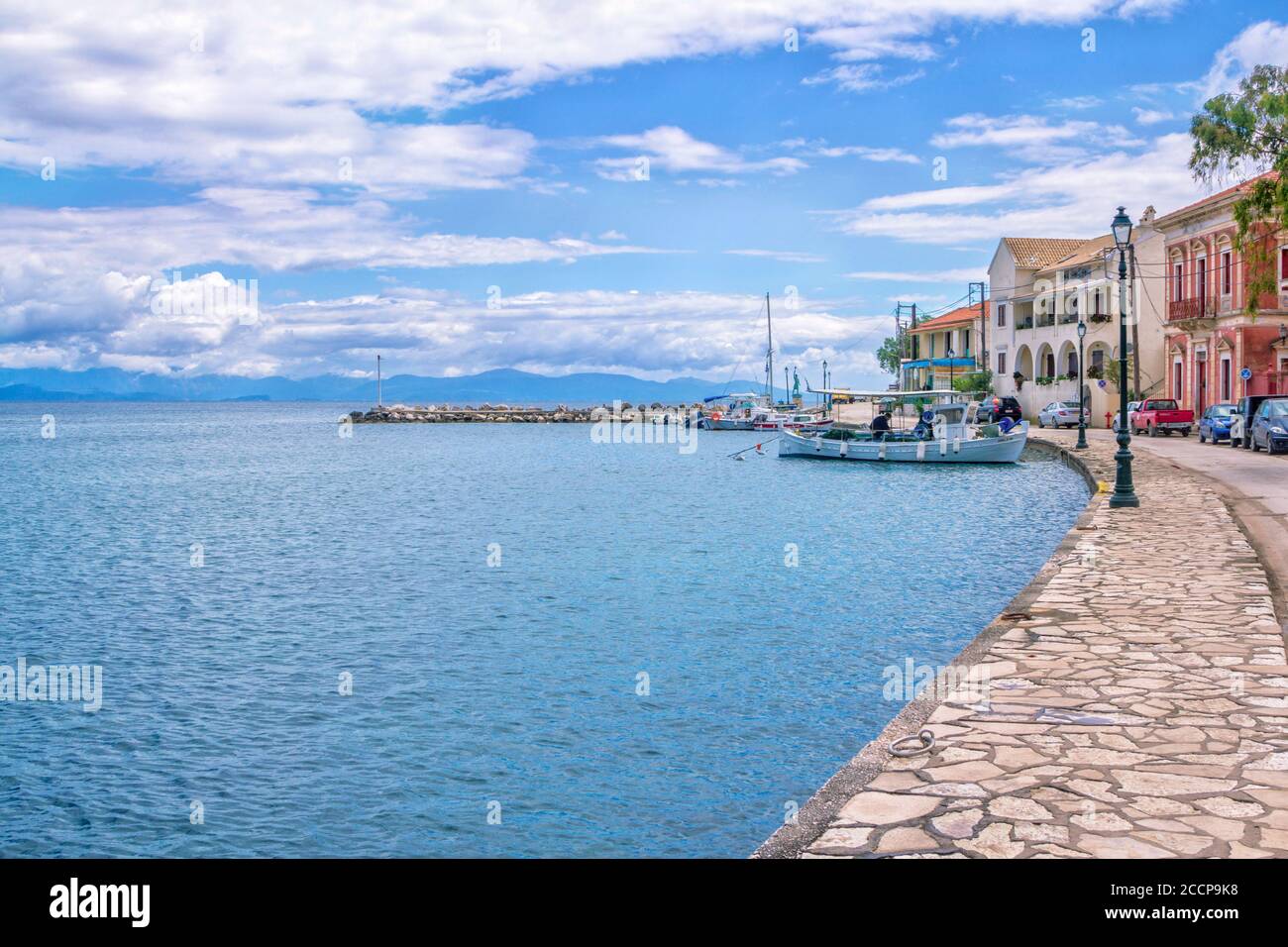 Paxos Island/Greece- May 7, 2019:view of beautiful Loggos Harbor – sea ...