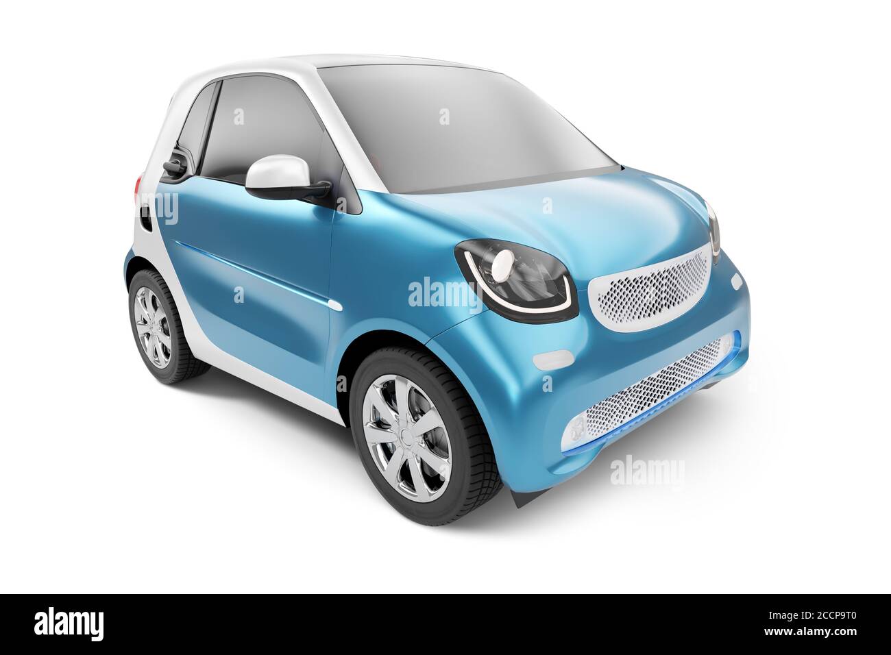 Front view of eco blue concept car on white background Stock Photo - Alamy