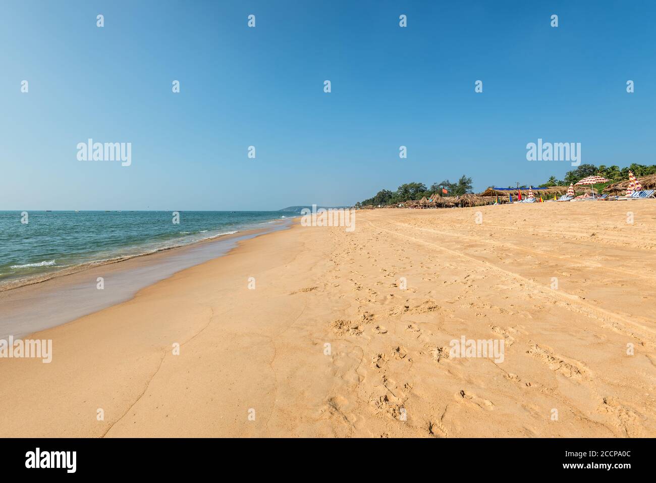 Candolim, North Goa, India - November 23, 2019: Wide angle view of the ...
