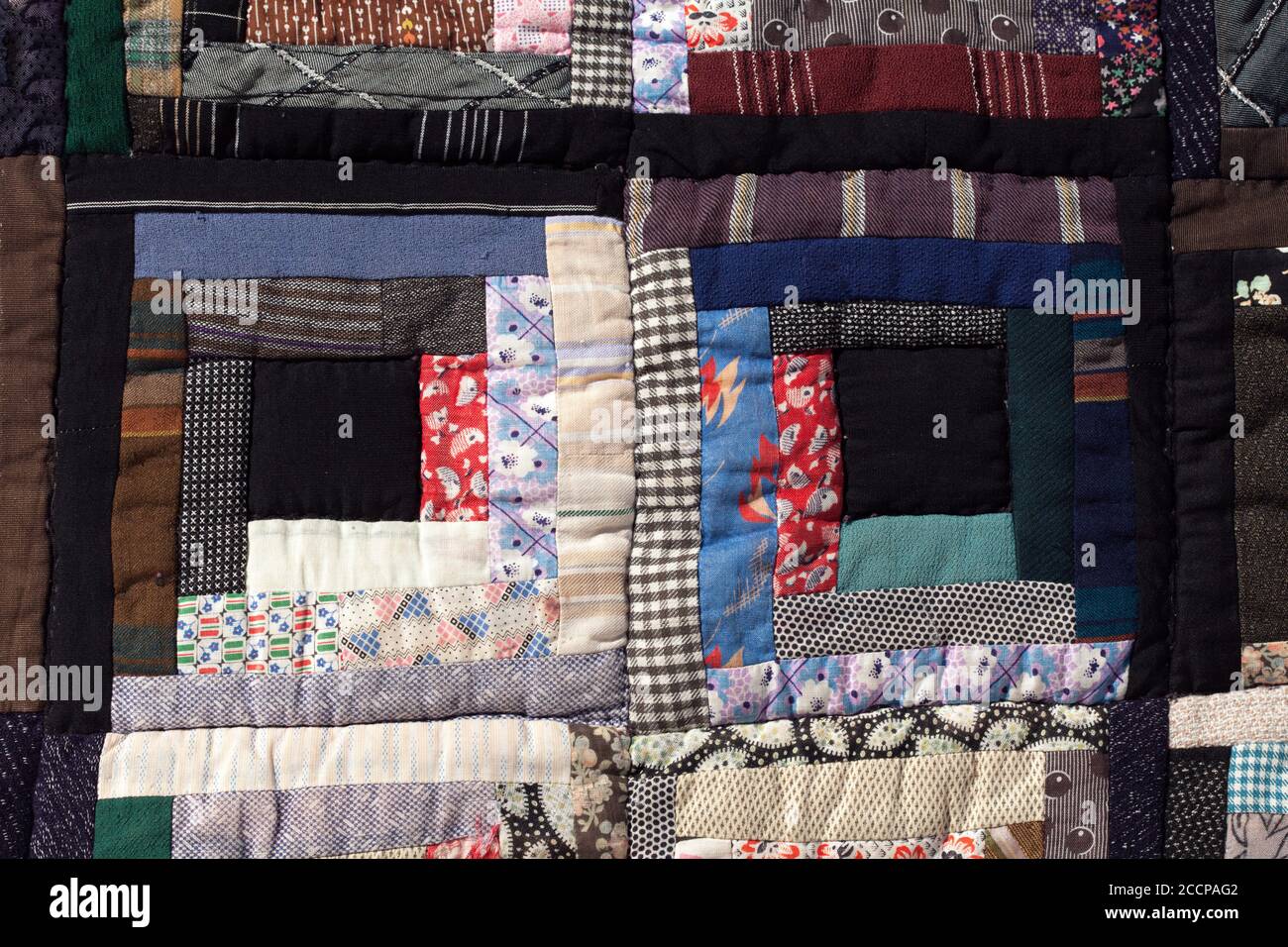 Colorful quilt, cover in close up. Rectangular, oblong texture, pattern ...