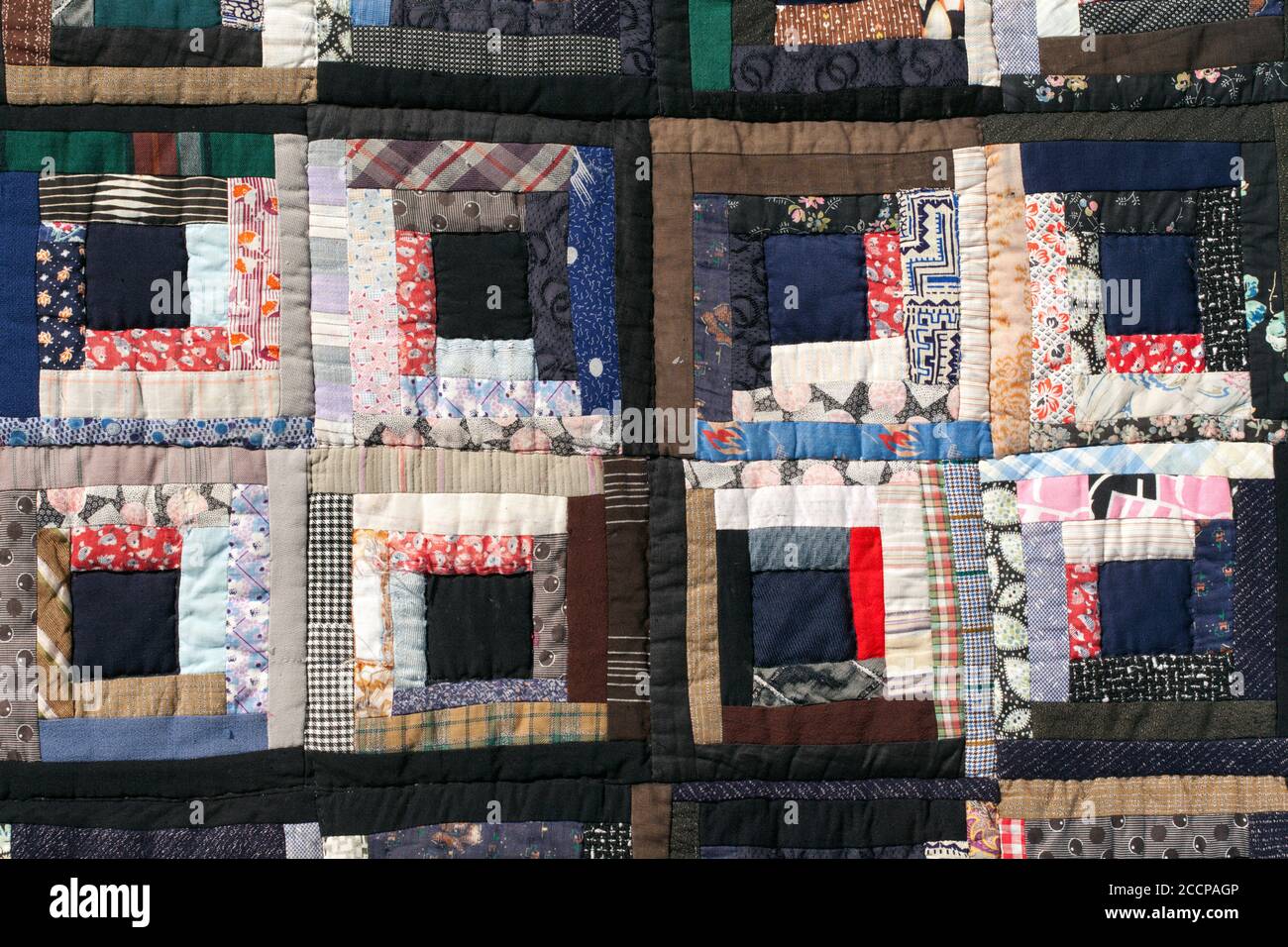 Colorful quilt, cover in close up. Rectangular, oblong texture, pattern ...