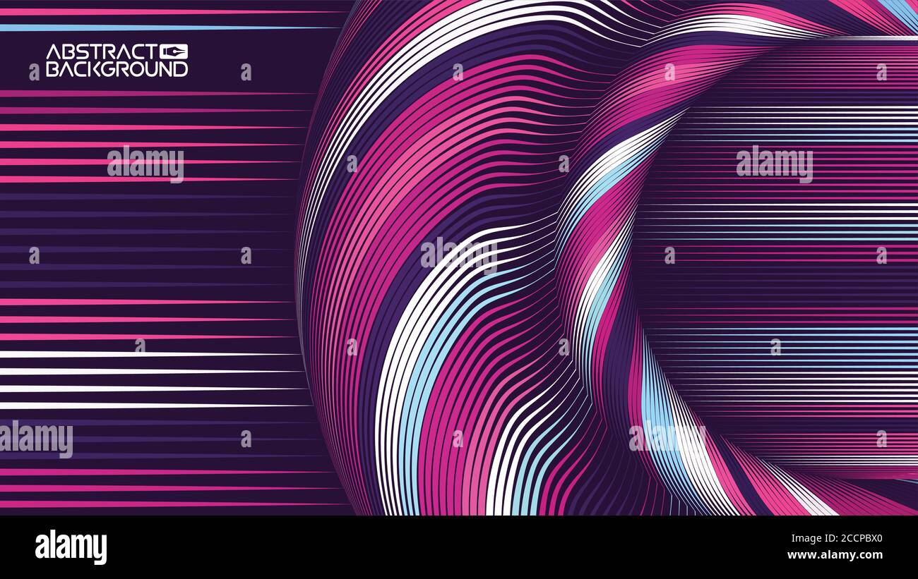 Abstract art backdrop. Colorful curly circle. Line wave texture. Wave ...