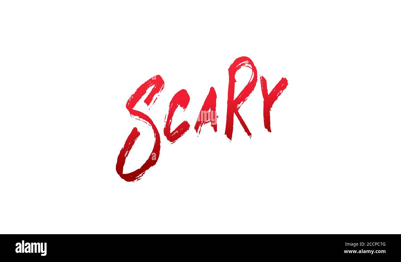 Scary Halloween lettering. Bloody handlettering brush calligraphy Stock ...