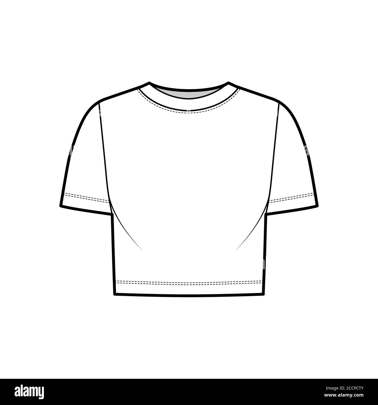 Cropped t shirt Stock Vector Images - Alamy