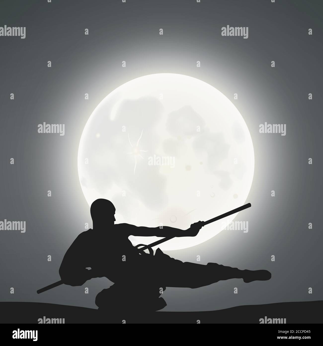 Kung Fu Master, The Cudgel Techniques Stock Vector Image & Art - Alamy
