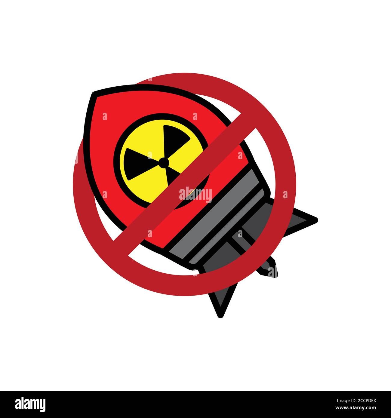 Stop nuclear test flat icon. Design template vector Stock Vector Image ...