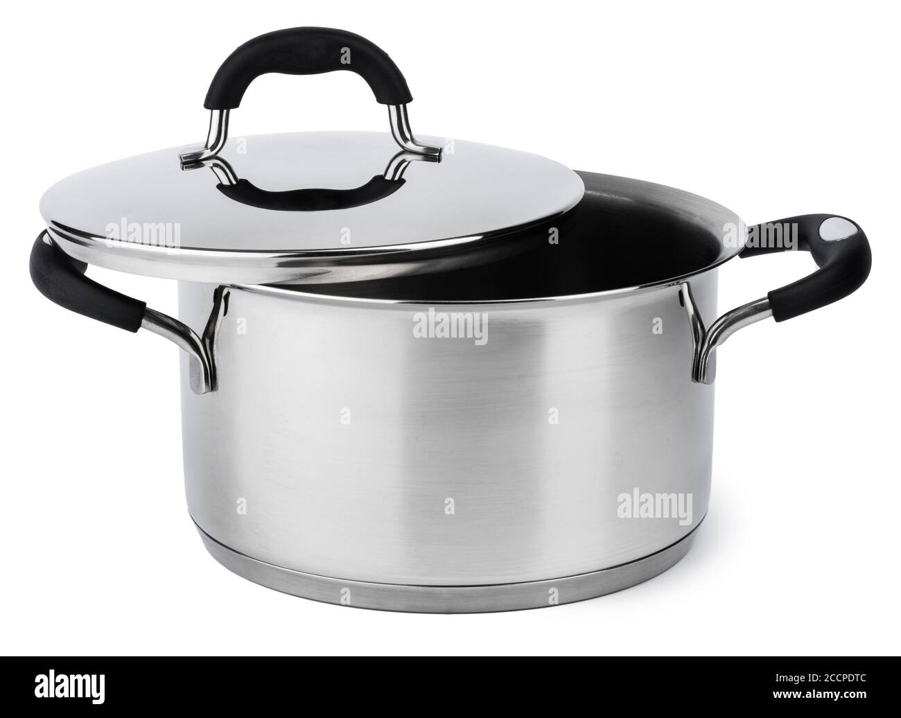New metal cooking pot isolated on white Stock Photo - Alamy