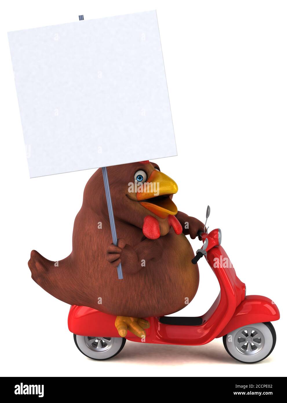 Fun chicken - 3D Illustration Stock Photo - Alamy