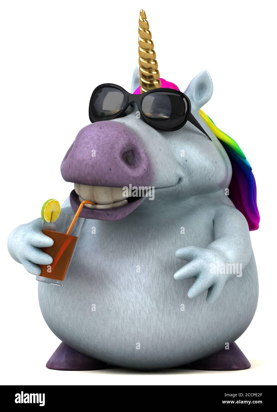 Fun unicorn - 3D Illustration Stock Photo - Alamy