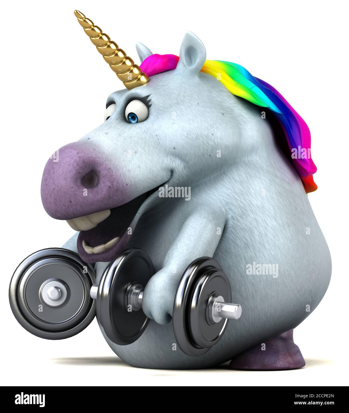 Fun unicorn - 3D Illustration Stock Photo - Alamy