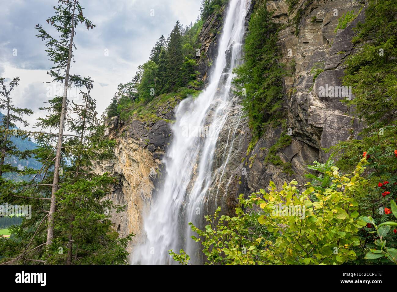 Waterfall Fallbachfall in the austrian Alps. It is the highest ...