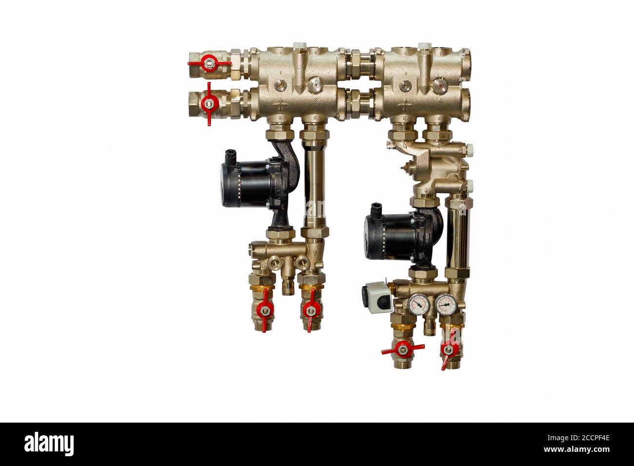 Plumbing pumps for hot water supply and home heating with manometers ...