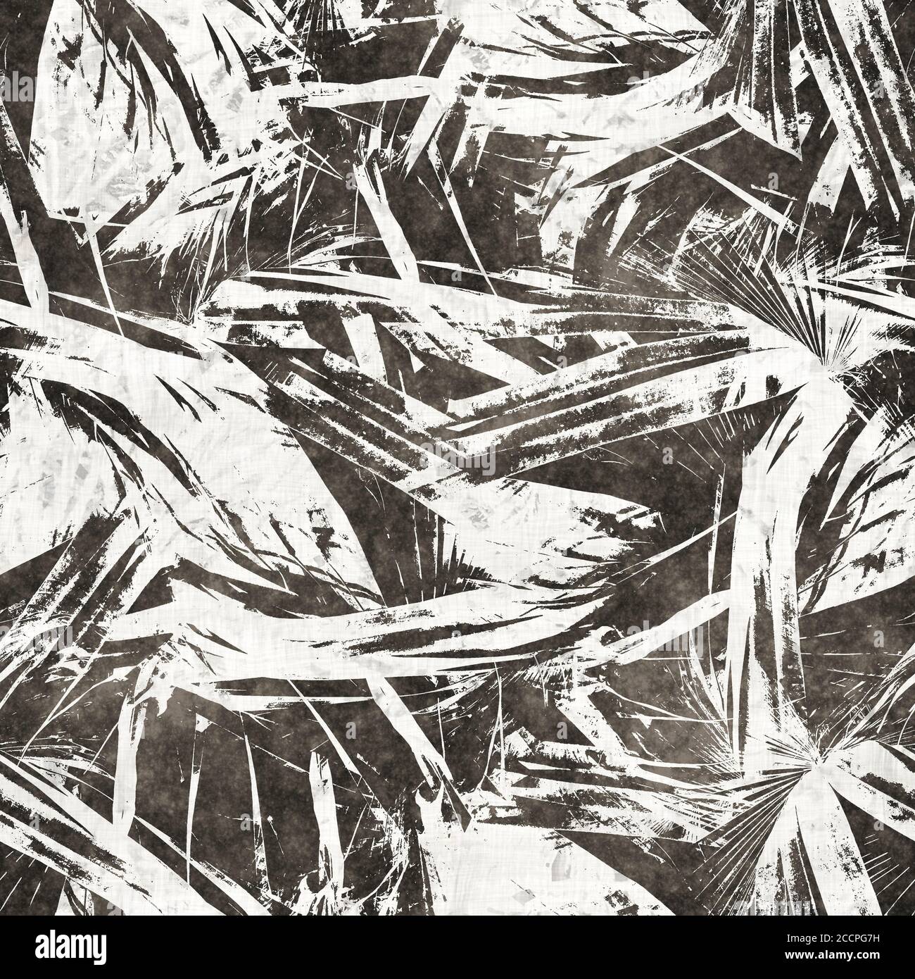Neutral tropical palm tree leaves seamless pattern Stock Photo - Alamy