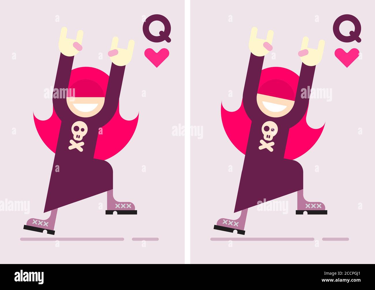 Colored image isolated on a light background Funny Rocker Girl Dancing ...
