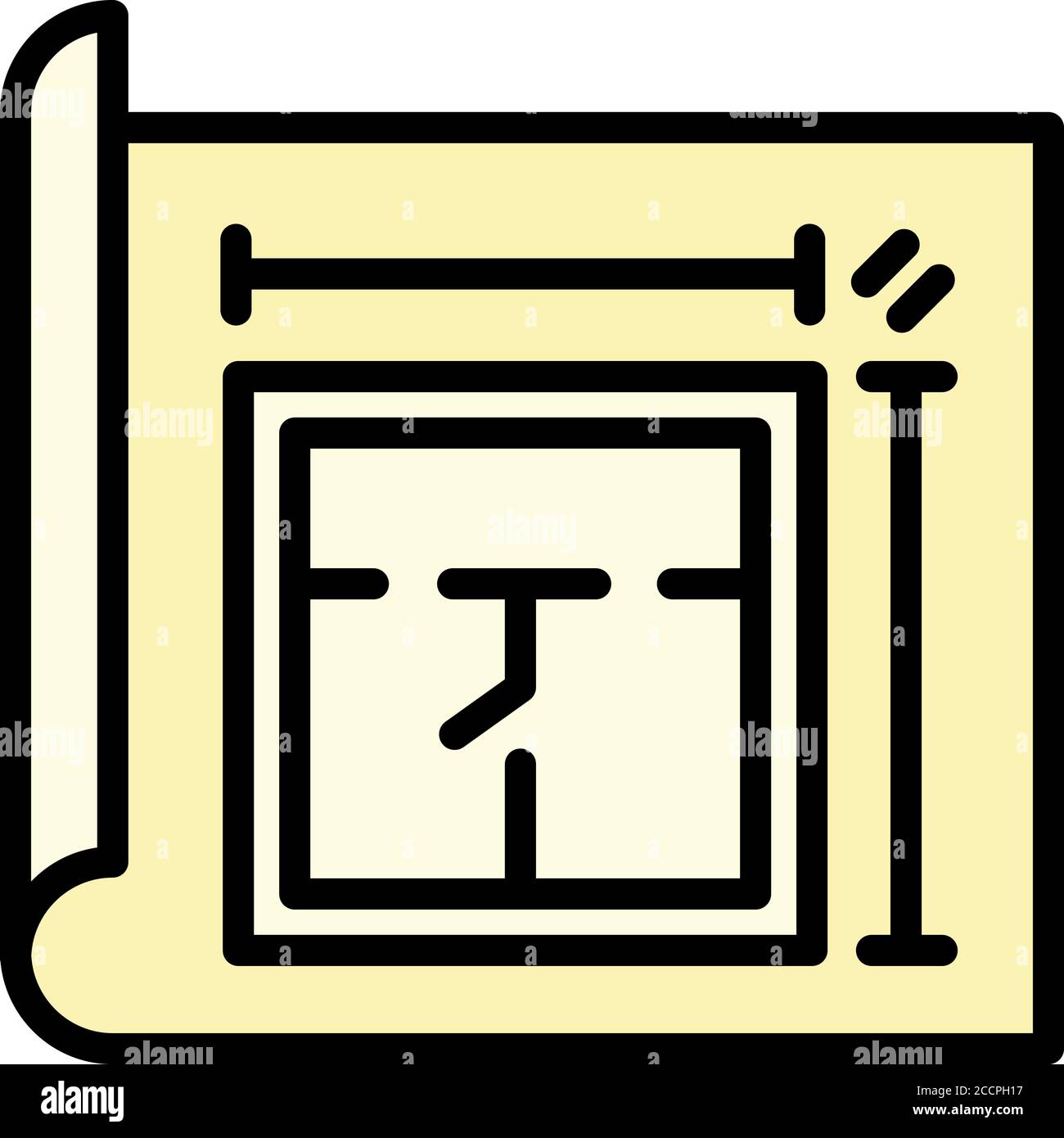Architect room plan icon. Outline architect room plan vector icon for ...