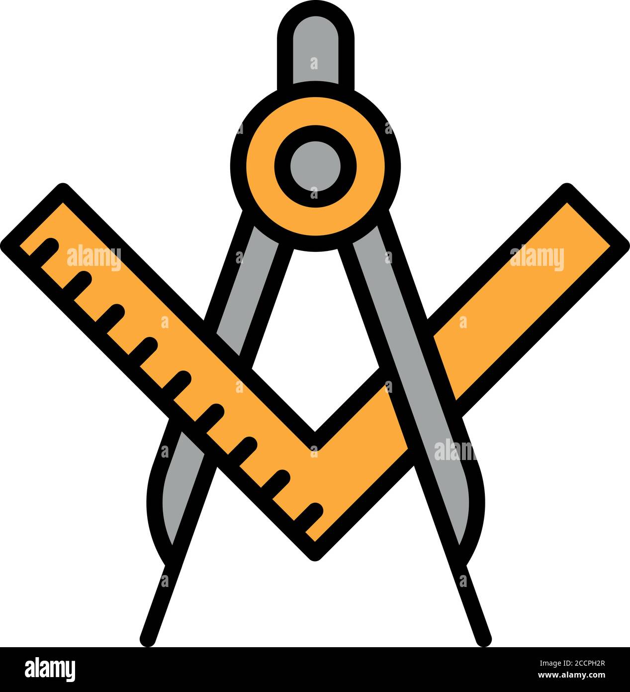 Architect compass icon. Outline architect compass vector icon for web ...