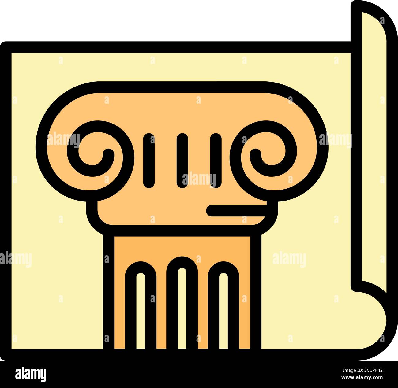 Old column plan icon. Outline old column plan vector icon for web ...