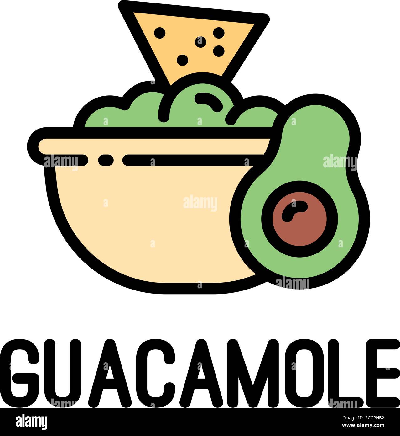 Guacamole icon. Outline guacamole vector icon for web design isolated ...