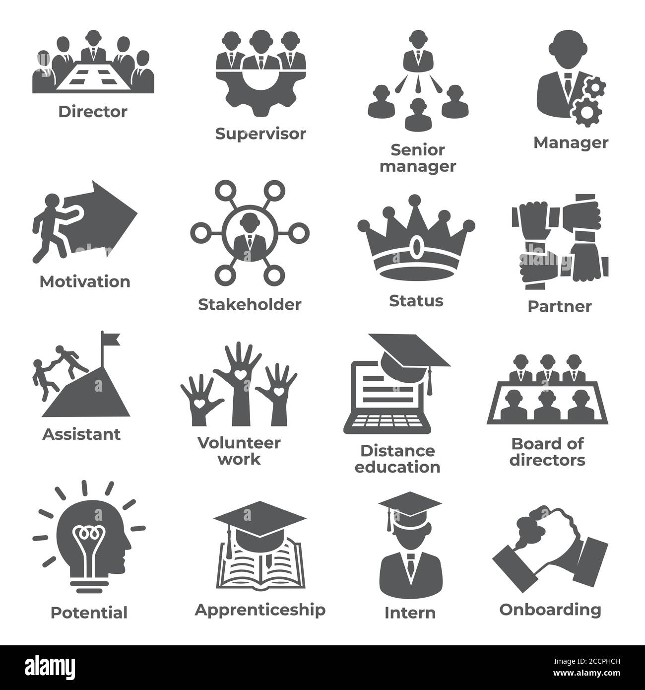 Leadership icons on white background Stock Vector Image & Art - Alamy