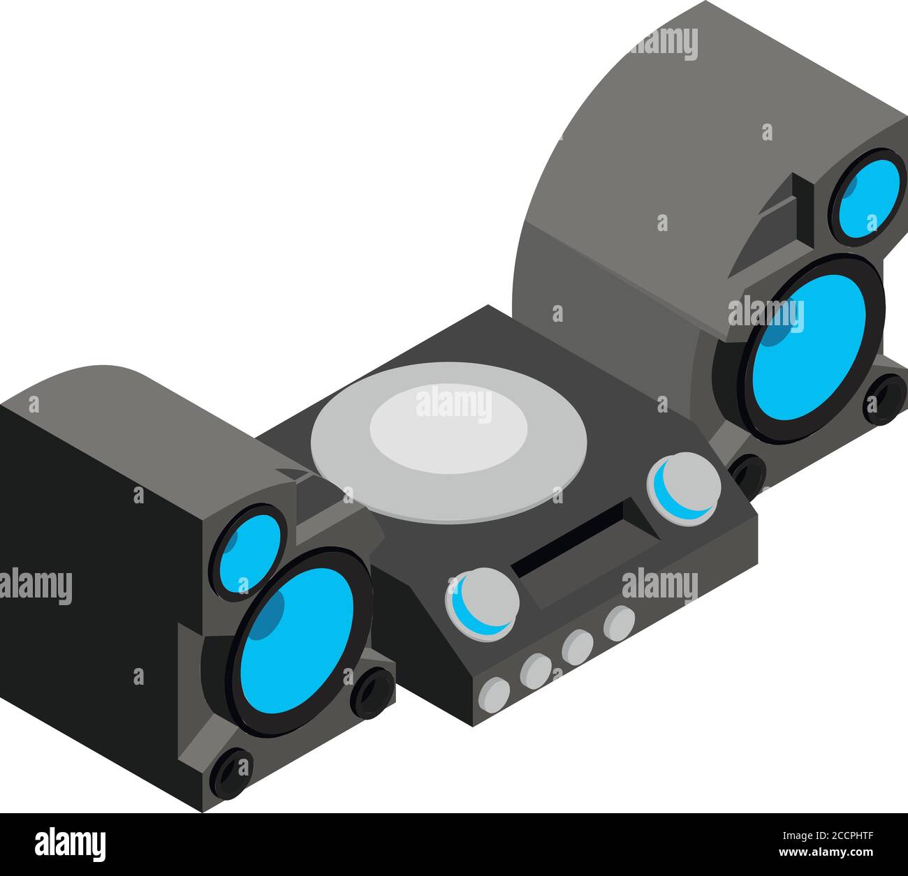 Stereo system icon. Isometric of stereo system vector icon for web ...