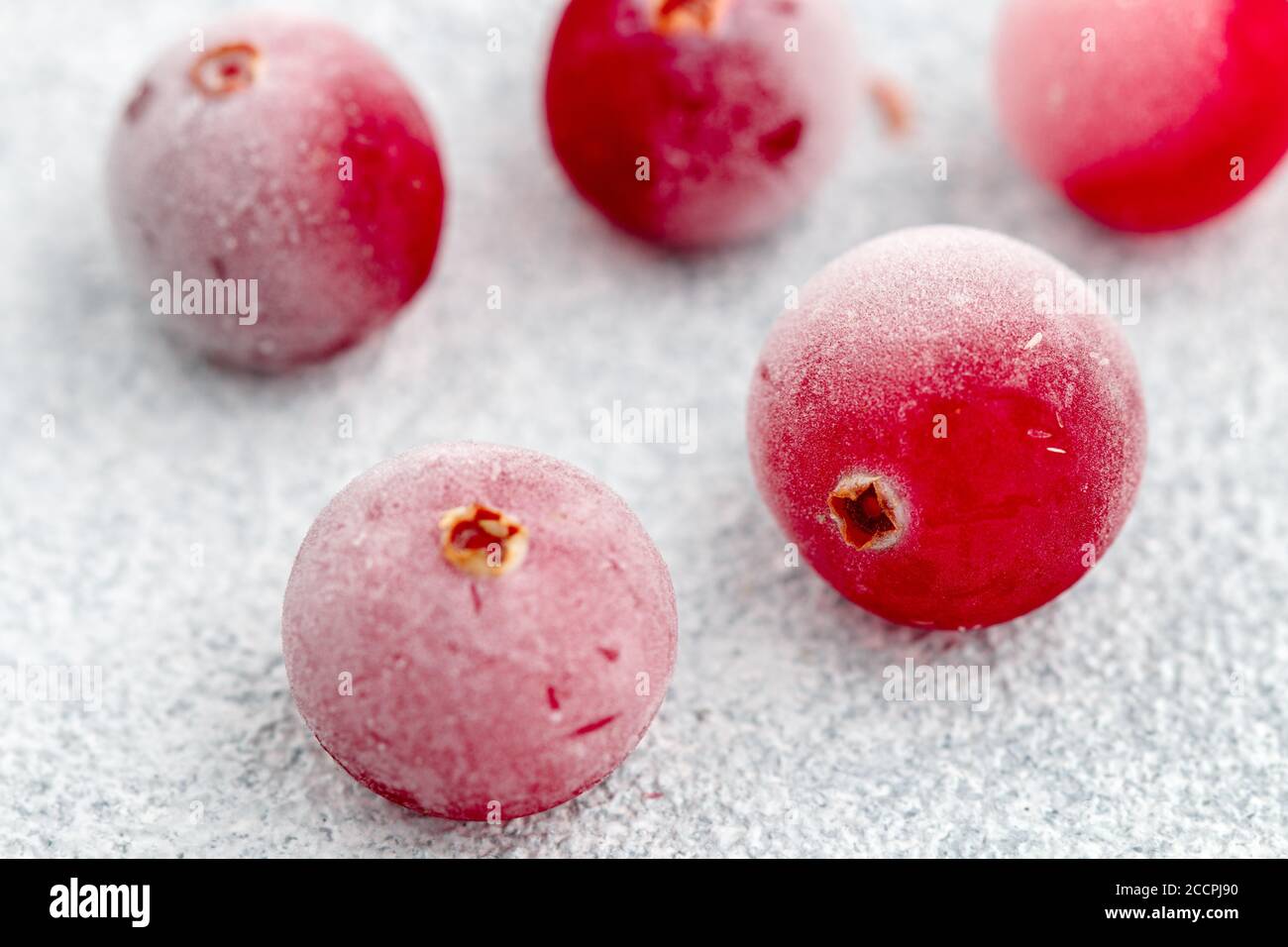 Frozen organic cranberry berry. Vitamin. Healthy food. Selective focus ...