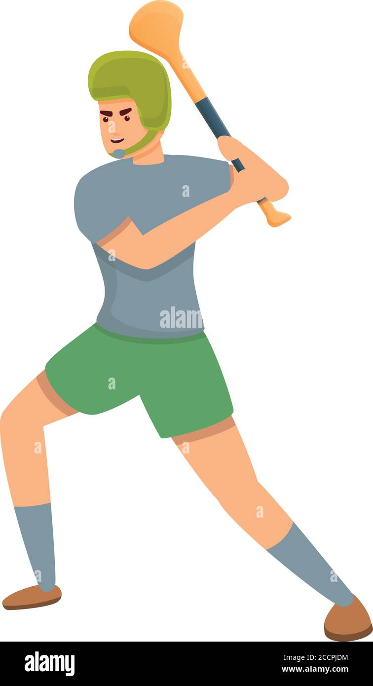 Hurling action player icon. Cartoon of hurling action player vector ...