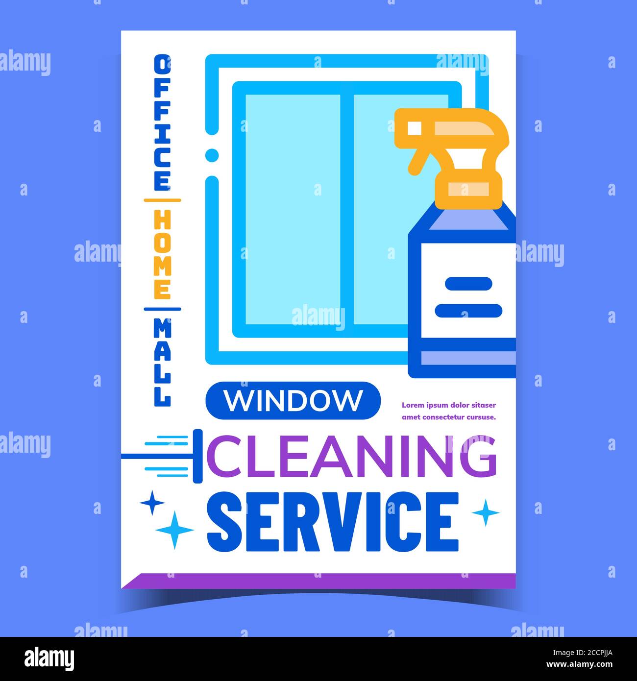 Window Cleaning Service Advertising Banner Vector Stock Vector Image ...