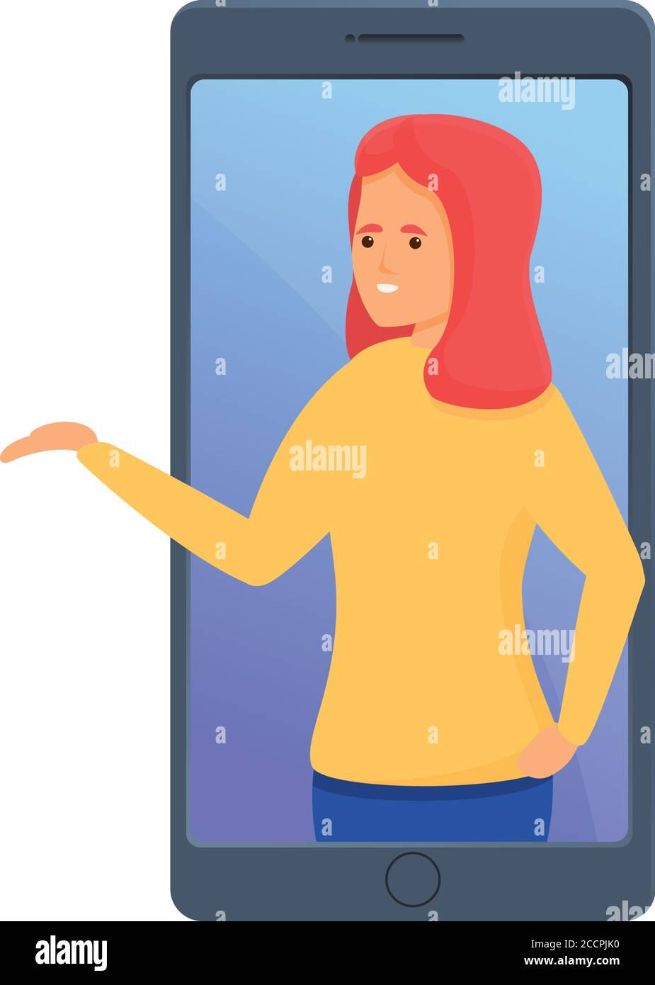 Girl video call icon. Cartoon of girl video call vector icon for web ...